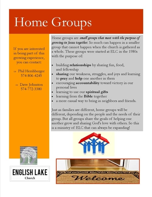 Home Groups - English Lake Church